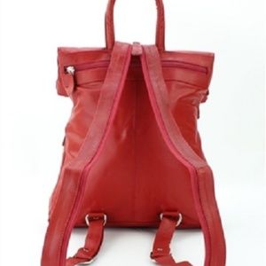 Bacci | Bags | Red Leather Backpack Purse Handbag Women Girls | Poshmark